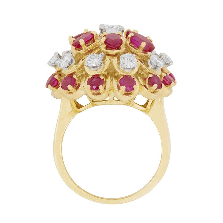 Kutchinsky Diamond and Ruby Cluster Ring, circa 1960s at 1stDibs | ruby ...
