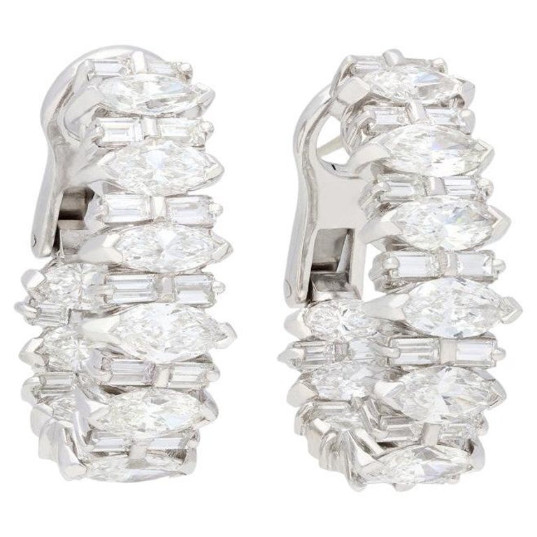Kutchinsky diamond hoop earrings, circa 1970. For Sale at 1stDibs
