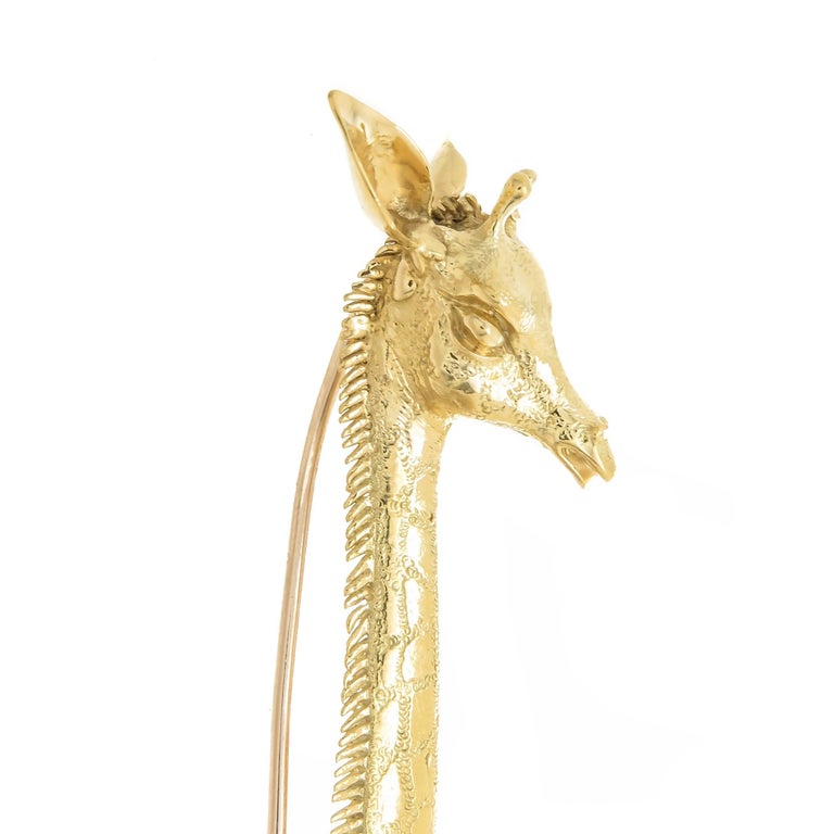 Kutchinsky Large Yellow Gold Giraffe Brooch For Sale at 1stDibs