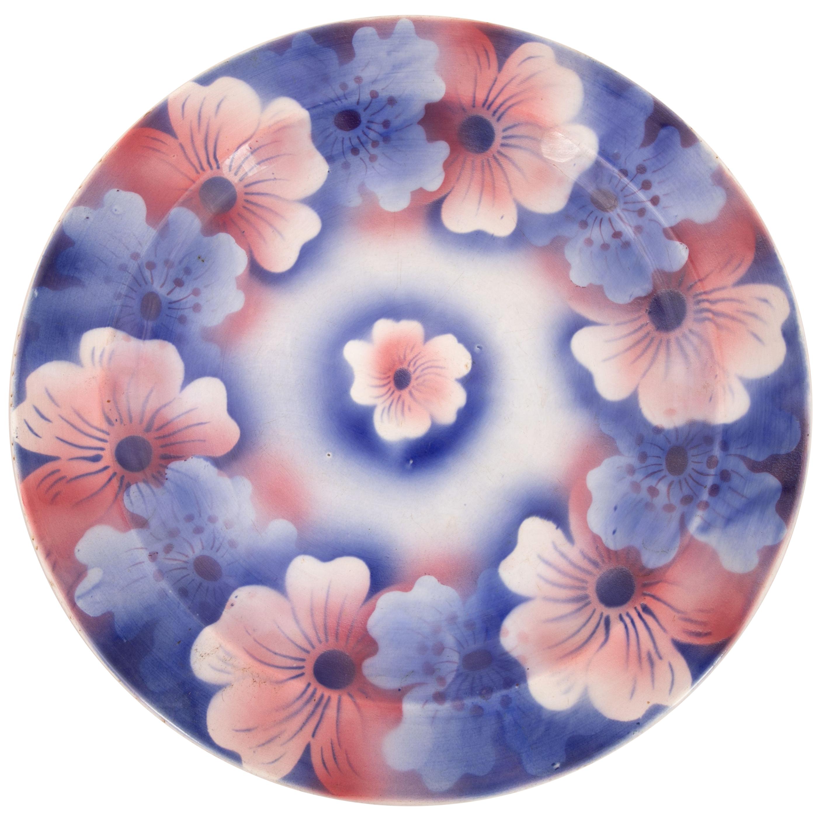 Kuznetsov Ceramic Plate, Russia, Early 20th Century at 1stDibs