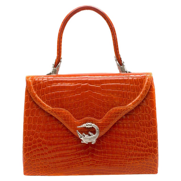 Kwanpen Orange Crocodile Leather 5568 Signature Handbag at 1stDibs ...