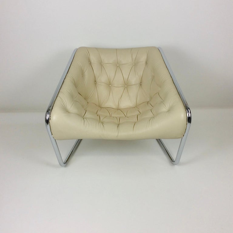 Kwok Hoi Chan Boxer Leather Lounge Chair for Steiner, circa 1971 ...