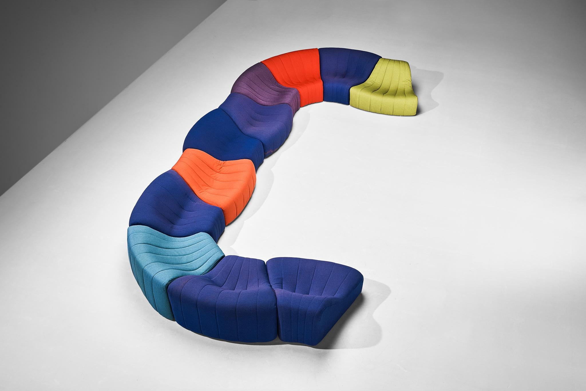 Kwok Hoi Chan for Steiner 'Chromatic' Large Multicolored Modular Sofa ...