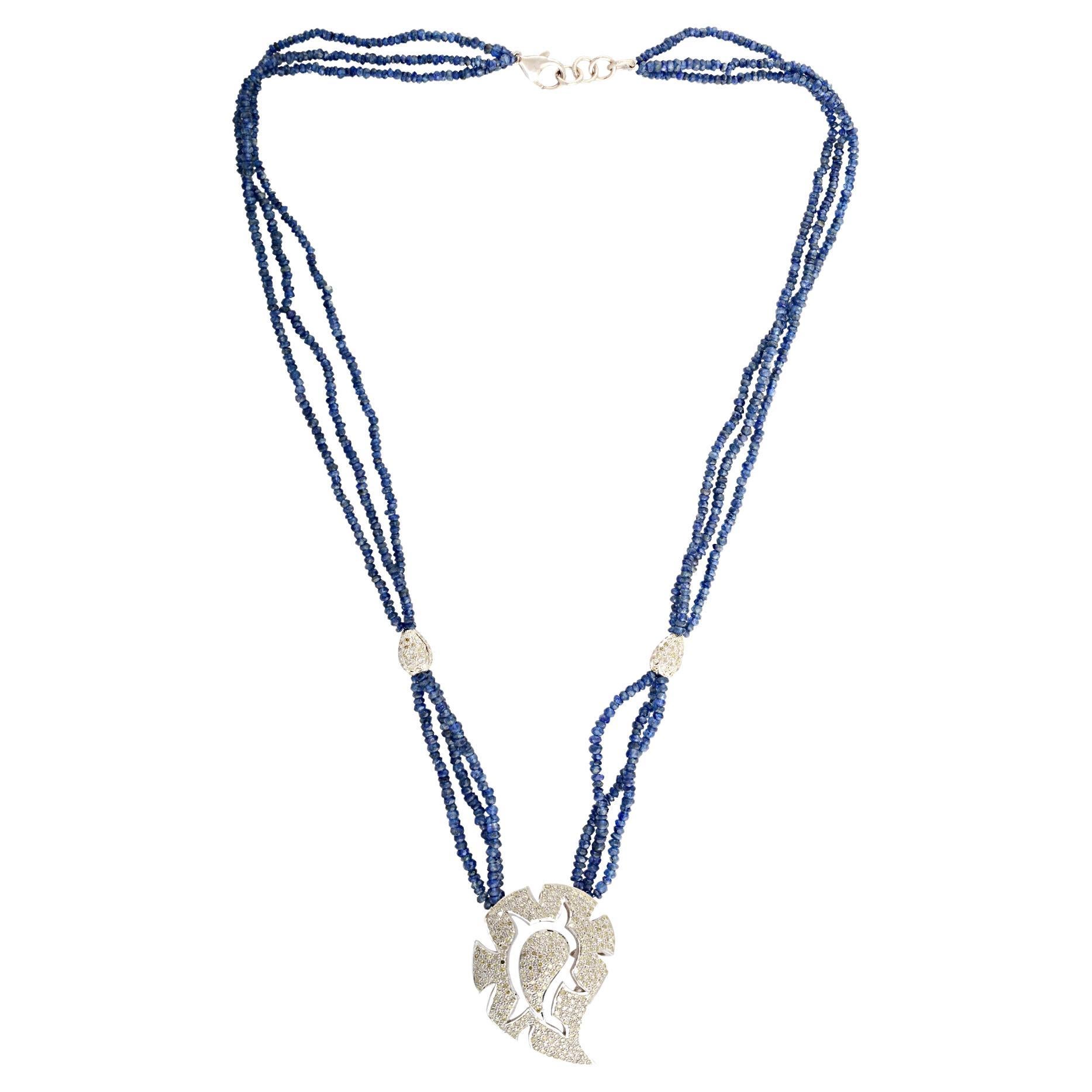 Victor Velyan Kyanite Gold Pendant For Sale at 1stDibs