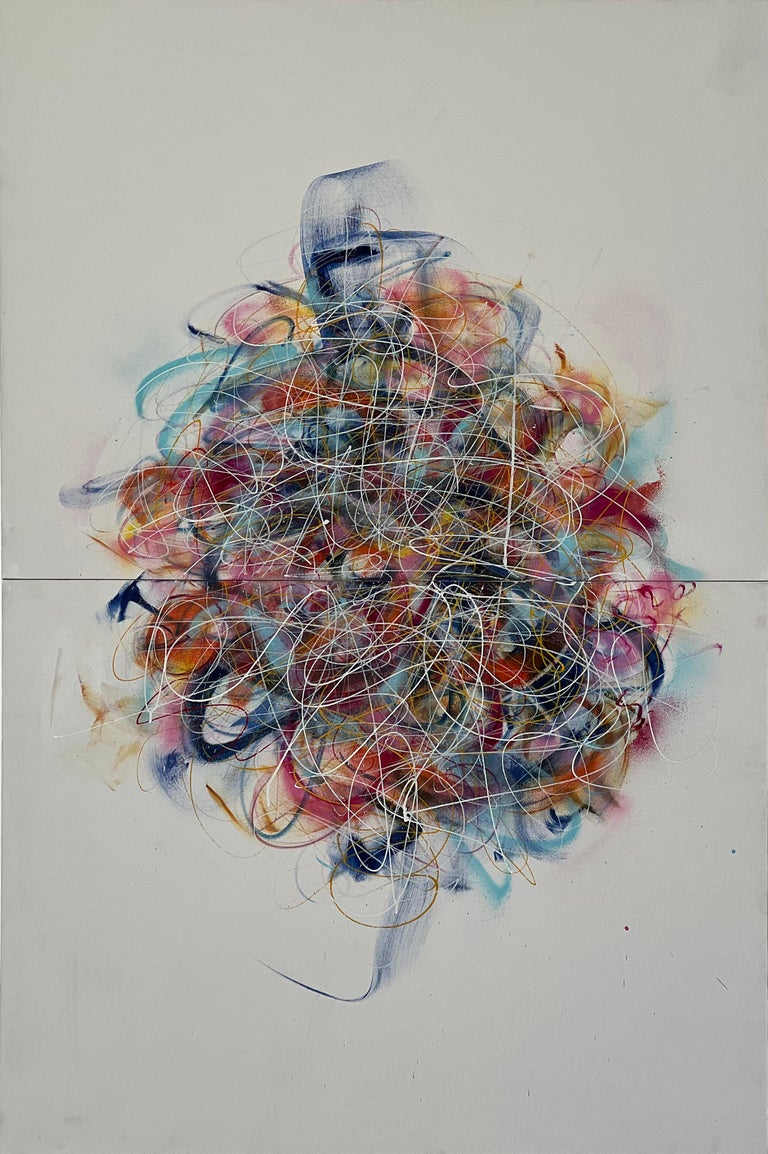 Kymm Swank - "Tantrum #5 " - mixed media on canvas For Sale at 1stDibs