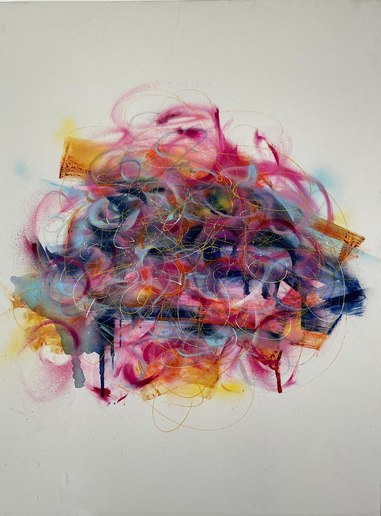 Kymm Swank - "Tantrum #6 " - mixed media on canvas For Sale at 1stDibs