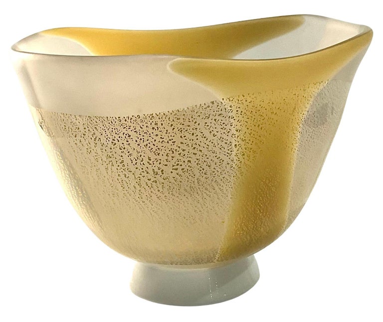 Kyohei Fujita Japanese Studio Glass Vase Signed by the Artist White ...