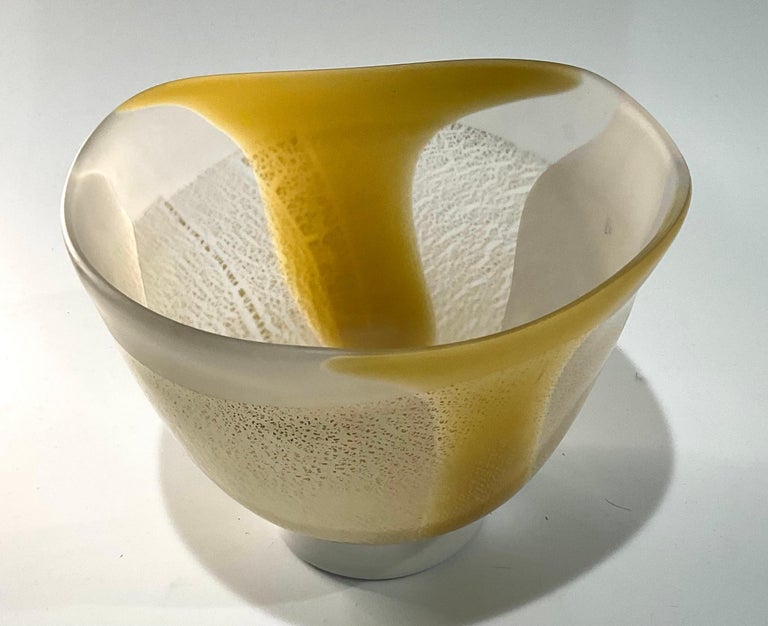 Kyohei Fujita Japanese Studio Glass Vase Signed by the Artist White ...