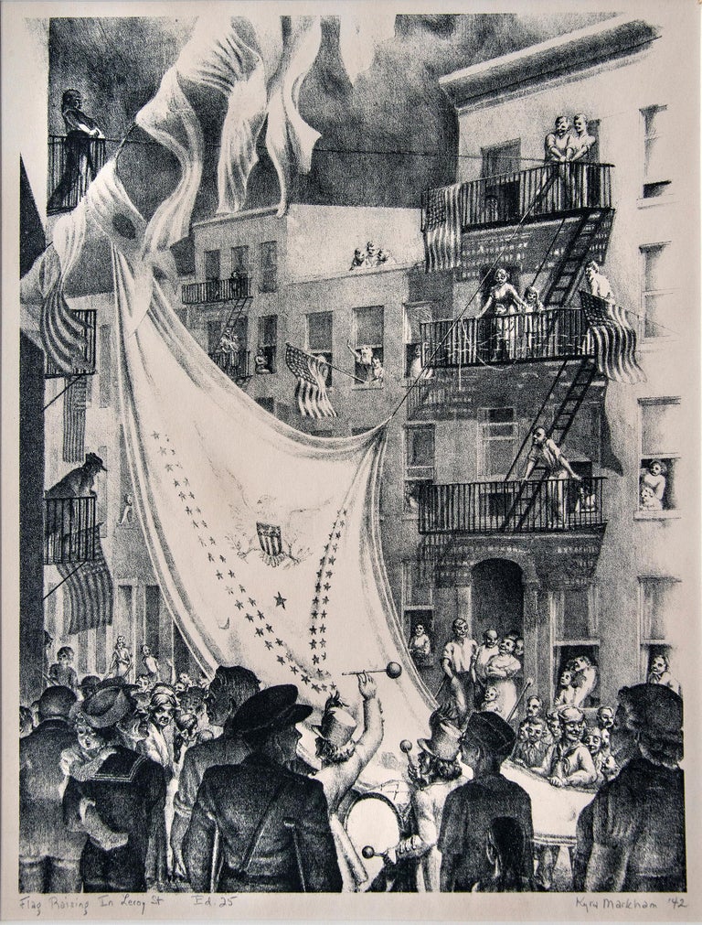 Kyra Markham - Flag Raising in Leroy Street - Old New York - Vintage ...