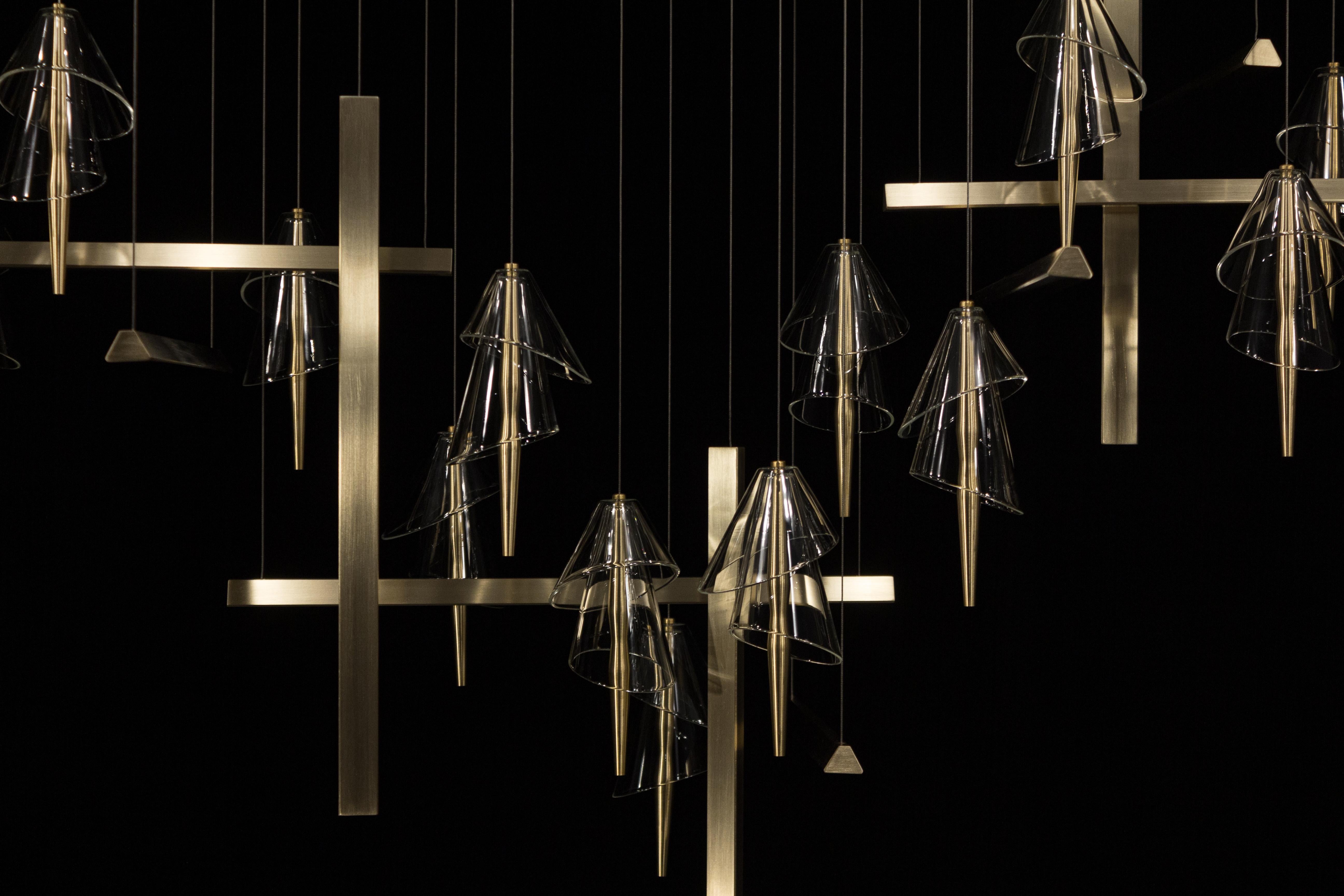 L 2500 Prisms with Ballerinas Pendant Lamp C by Tanuj Arora For Sale at 1stDibs