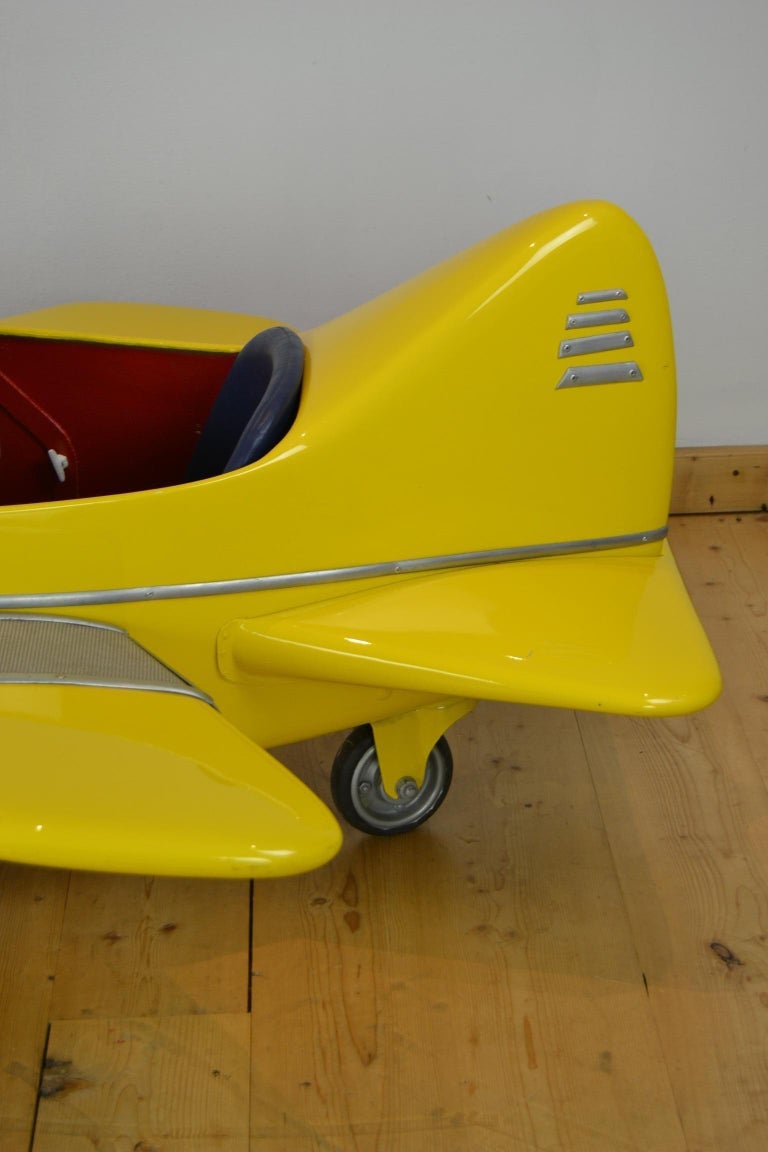 L' Autopède Metal Carousel Airplane, Belgium, 1950s at 1stDibs