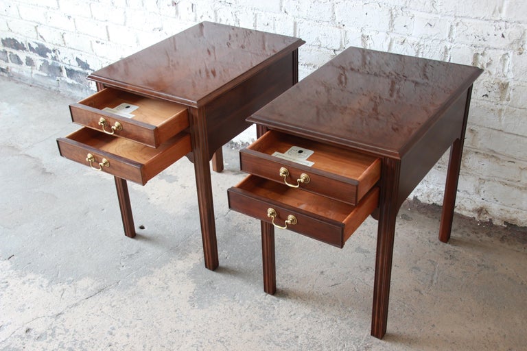 L. and J. G. Stickley Georgian Style Cherrywood Nightstands or End ...