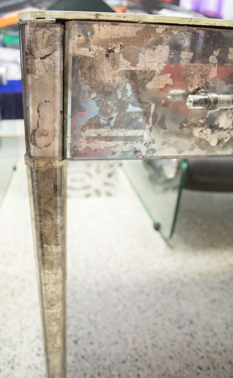 L. Marchand Eglomise Art Deco Mirrored Desk/Table/Vanity For Sale at ...