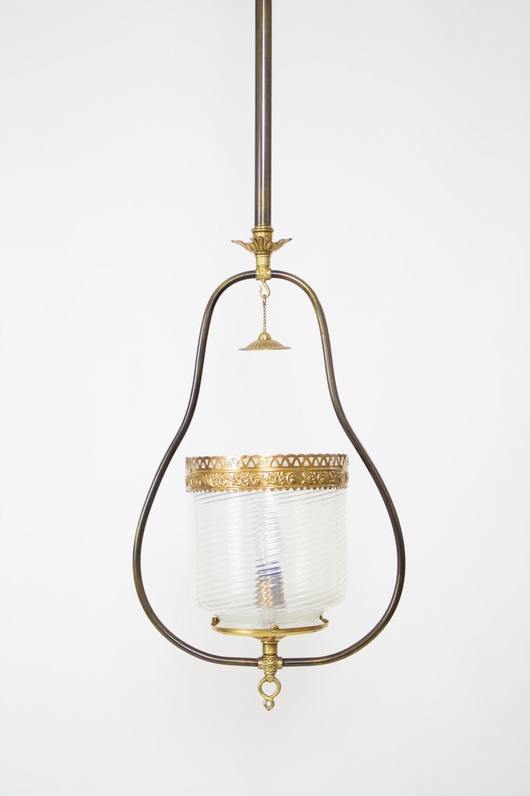 L109 Victorian Opaline Glass Gas Harp Lantern For Sale at 1stDibs