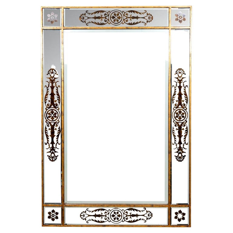 La Barge Eglomise Mirror For Sale at 1stDibs