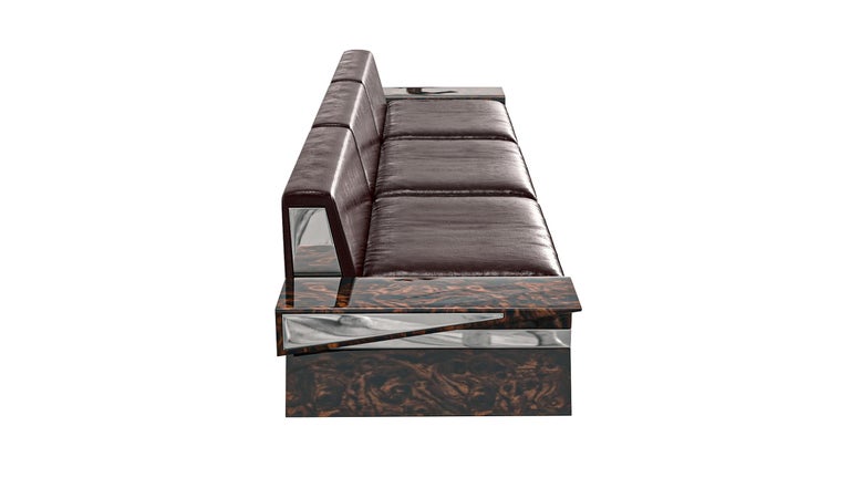 "La Ciliegia" Sofa with Stainless Steel, Burl Walnut, Hand Crafted ...