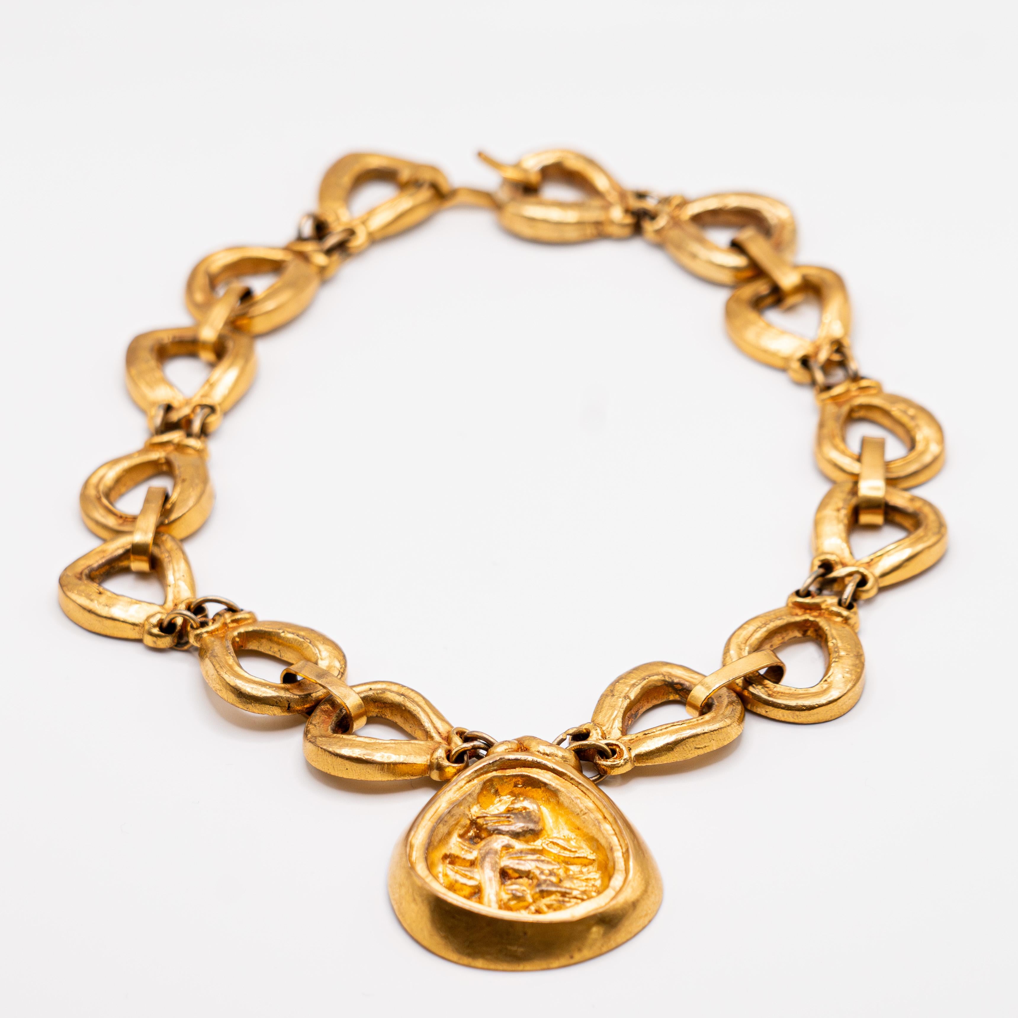 Line Vautrin Gilded Brass Necklace - 1950 For Sale at 1stDibs
