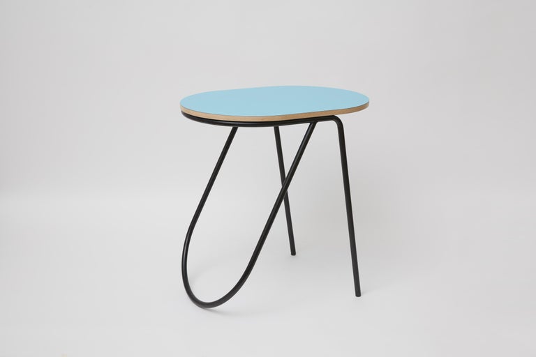 La Misciù Side Table, Black, Light Blue and Light Wood For Sale at 1stDibs