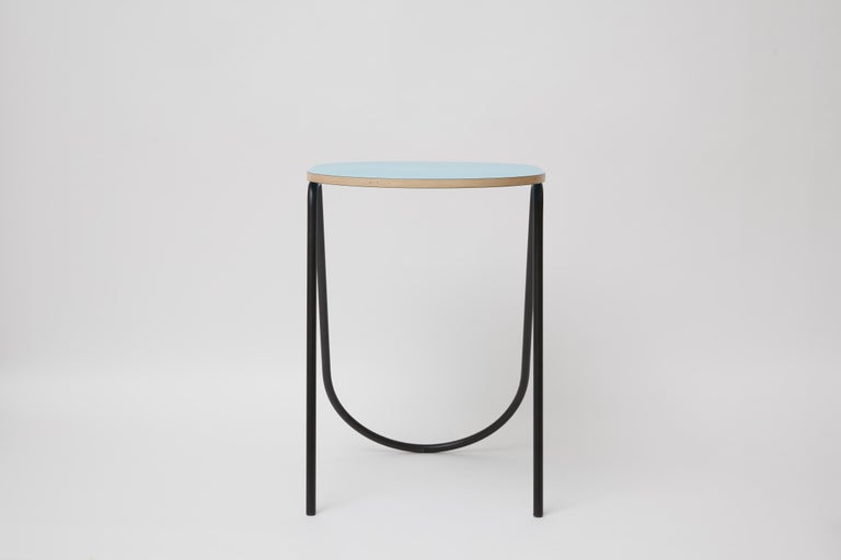 La Misciù Side Table, Black, Light Blue and Light Wood For Sale at 1stDibs