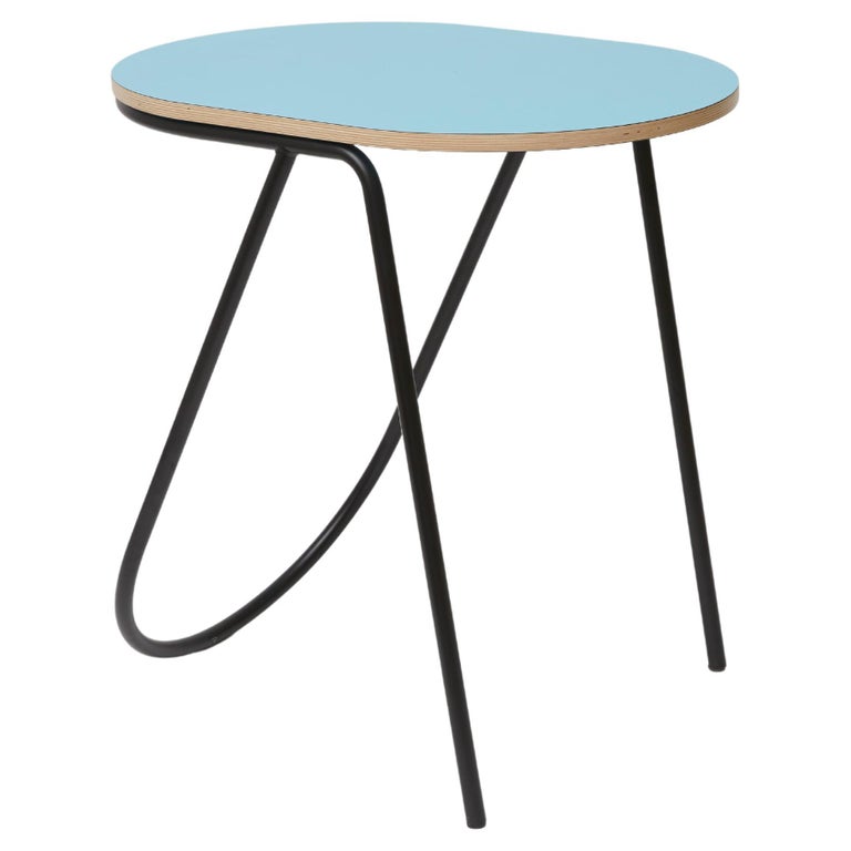 La Misciù Side Table, Black, Light Blue and Light Wood For Sale at 1stDibs