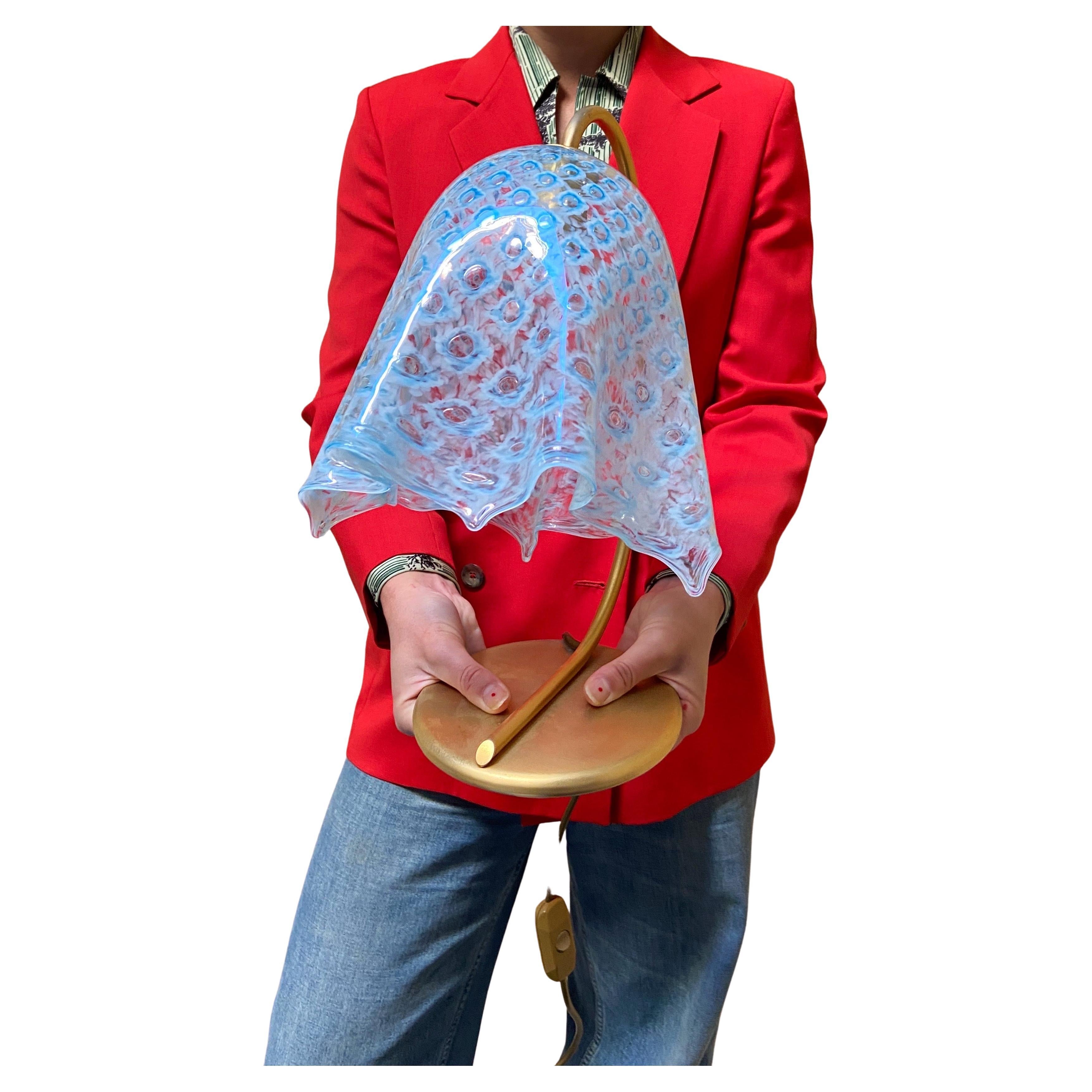 Pair of Blue Spiral Murano Glass Lamps by La Murrina, Italy, 1970s For ...