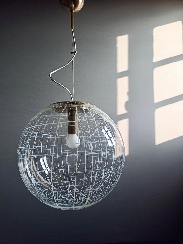 1970s La Murrina Murano Art Glass Space Age Large One-Light Pendant ...