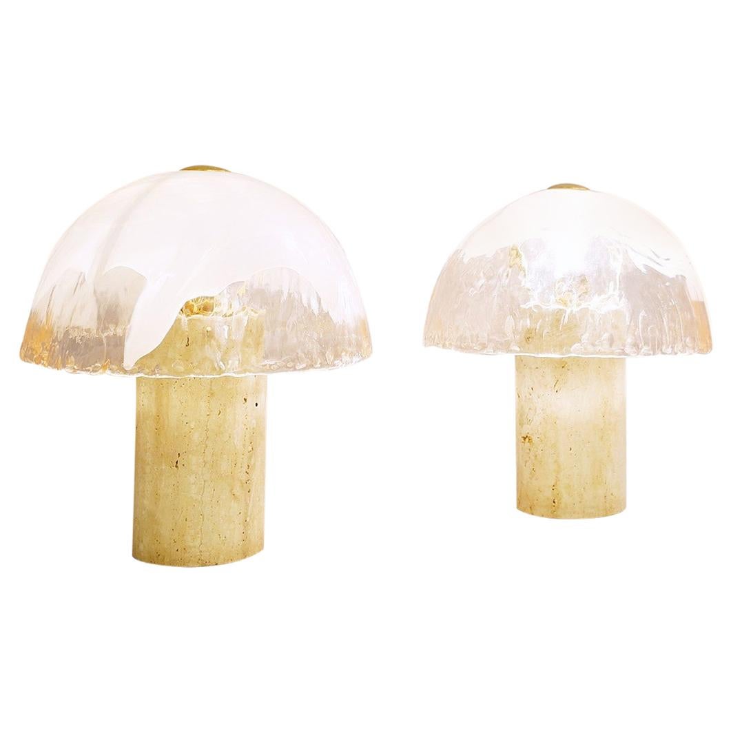 La Murrina Travertin and Murano Glass Table Lamps at 1stDibs