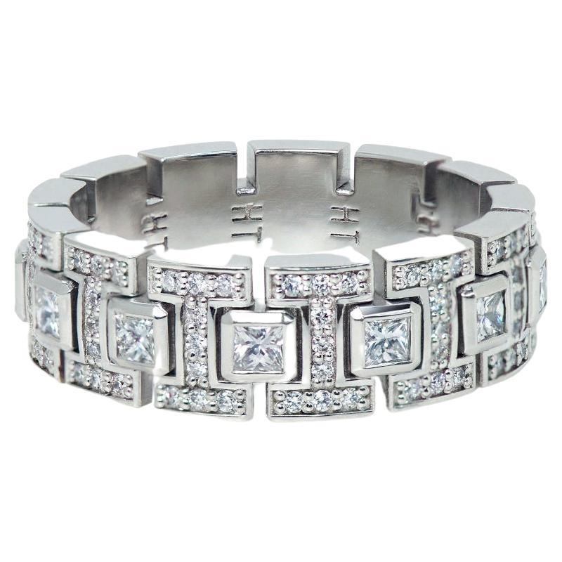 BRIGGS Gold Ring with 1.00 Carat Diamonds with Initials For Sale at 1stDibs