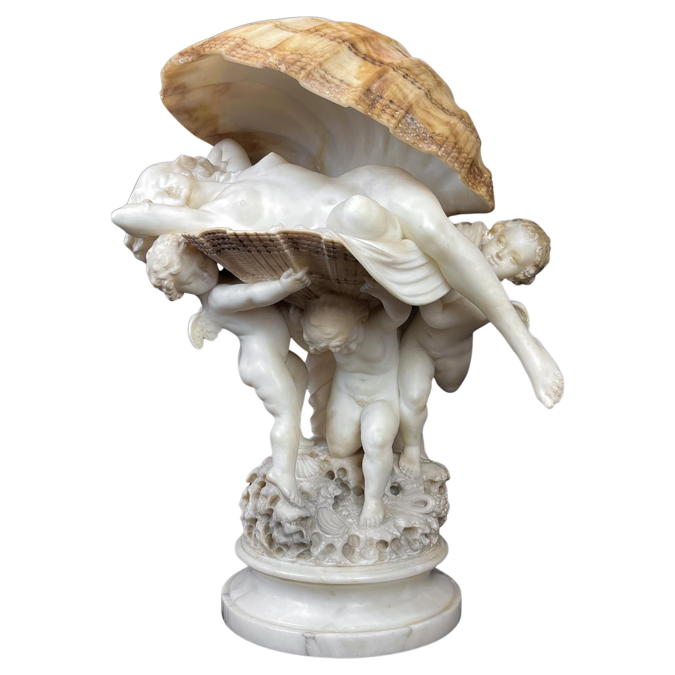 La Perla Alabaster Birth of Venus Table Lamp by Umberto Stiaccini For ...
