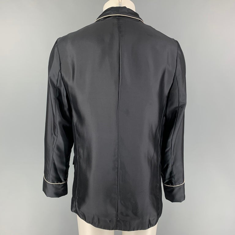LA PERLA Size M Black Beige Silk Shawl Collar Sport Coat For Sale at ...