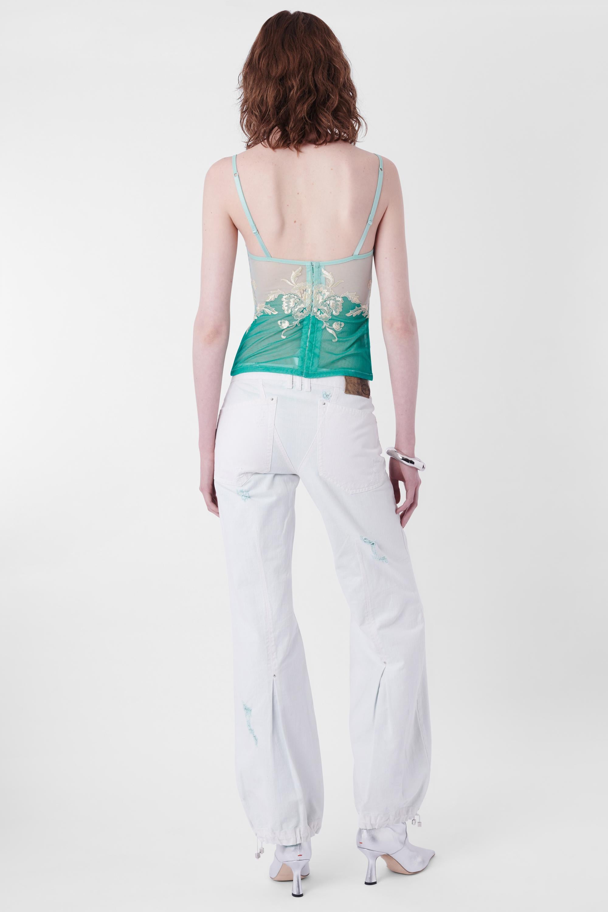 La Perla Vintage 1990's Green Corset Top For Sale at 1stDibs