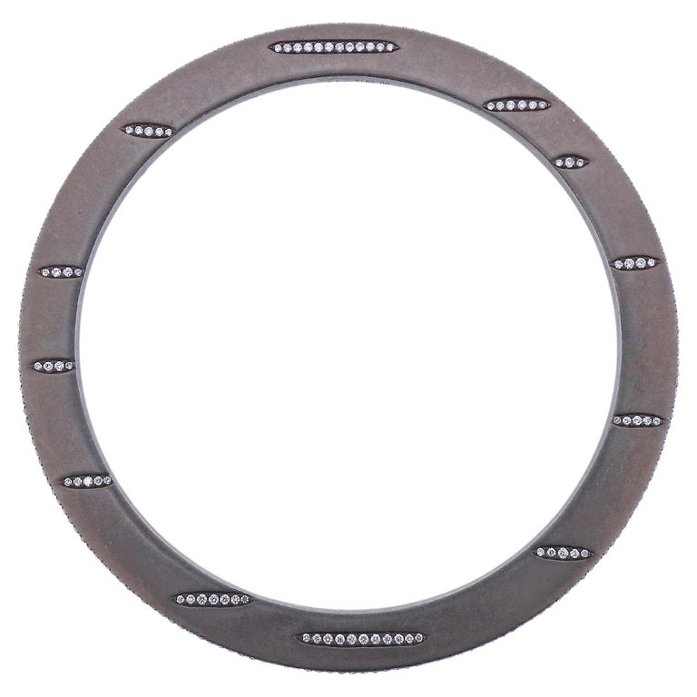 La Reina Titanium Diamond Bangle Bracelet For Sale at 1stDibs