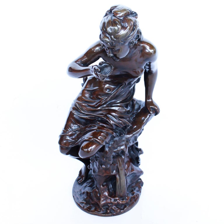 Mathurin Moreau "La Source" Art Nouveau Bronze Sculpture Signed Math ...