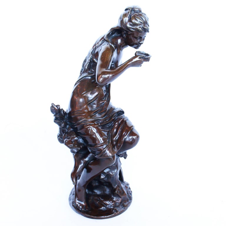 Mathurin Moreau "La Source" Art Nouveau Bronze Sculpture Signed Math ...