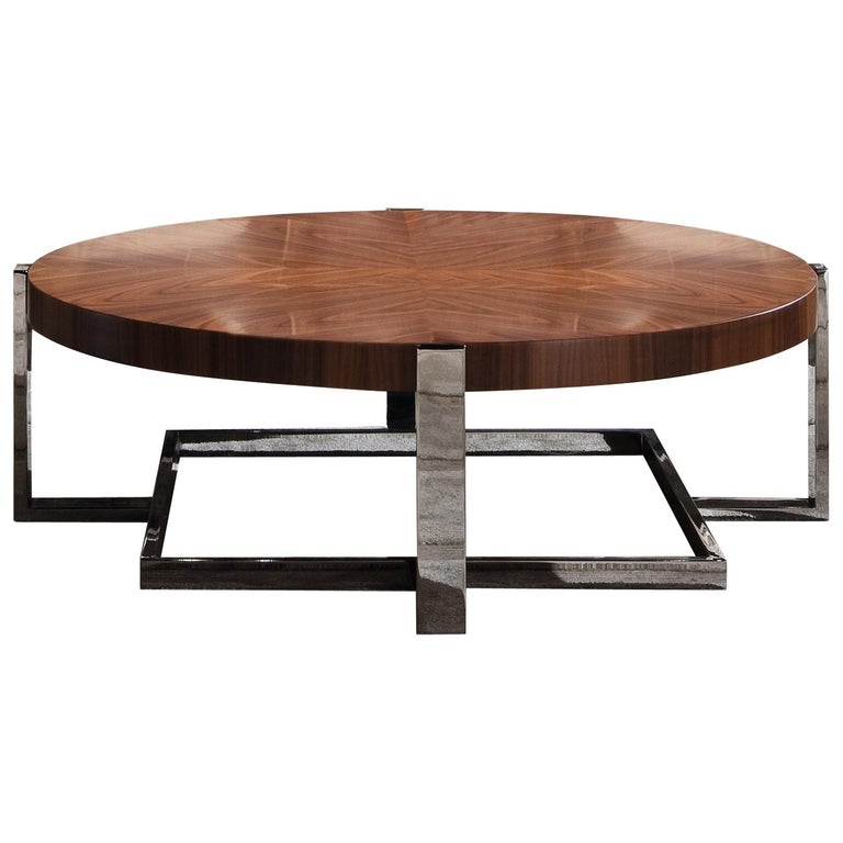 La Spada and Mazza for Medea Cocktail Table in Wood and Chrome, Italy ...