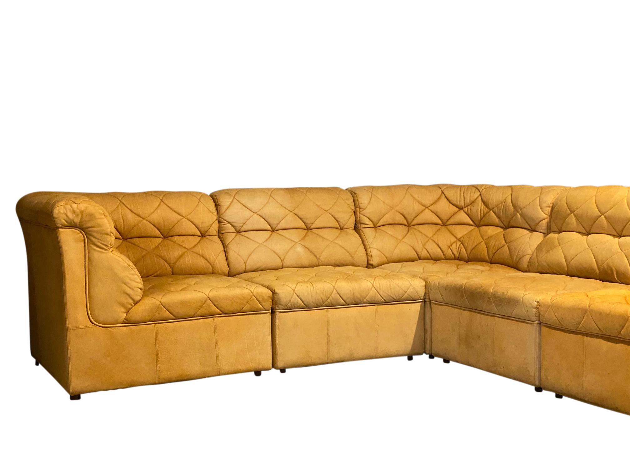 Laauser 6-Piece Modular Tufted Leather Sofa, Germany, 1970s For Sale at ...