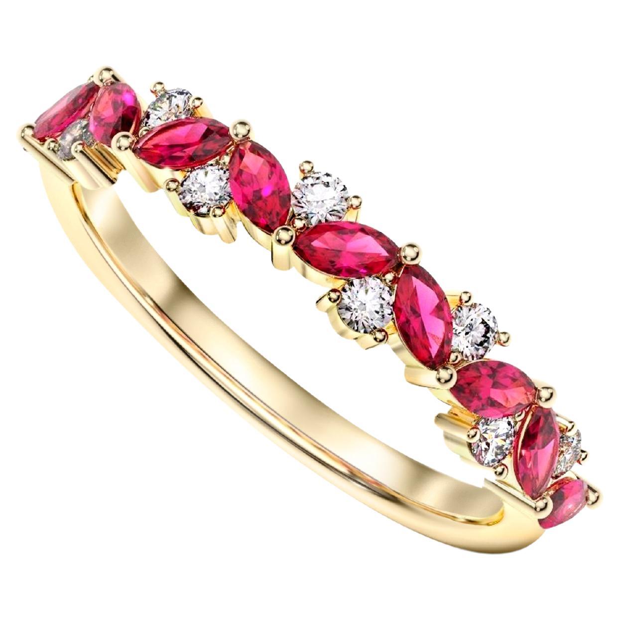 Customizable Half eternity marquise 14k gold ring. For Sale at 1stDibs