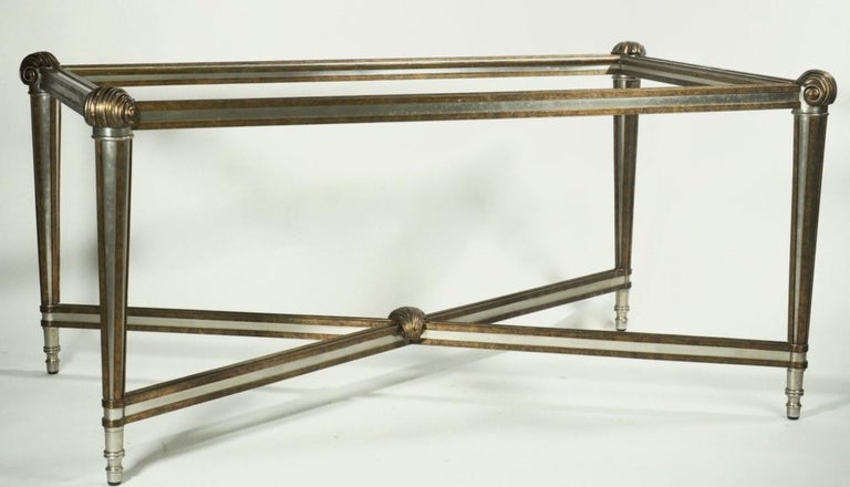 Labarge Bronze and Steel Center/Sofa/Coffee Table For Sale at 1stDibs