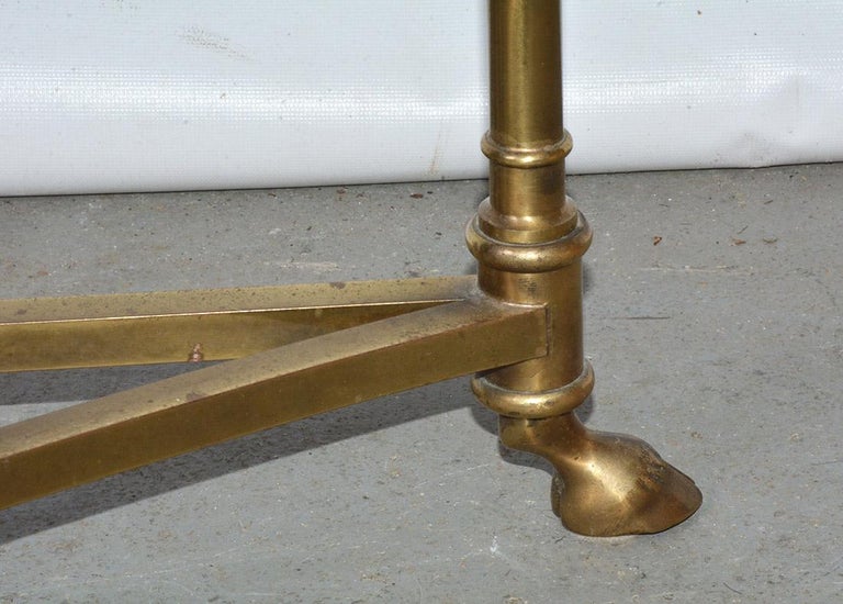 Labarge Style Hoof Footed Brass Demilune Console Table at 1stDibs