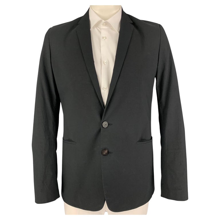 LABEL UNDER CONSTRUCTION Size 42 Black Cotton Single Breasted Sport ...