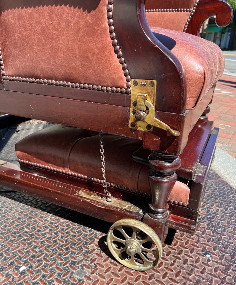 Labeled 19th Century London Made Reclining Mechanical Library Chair on ...