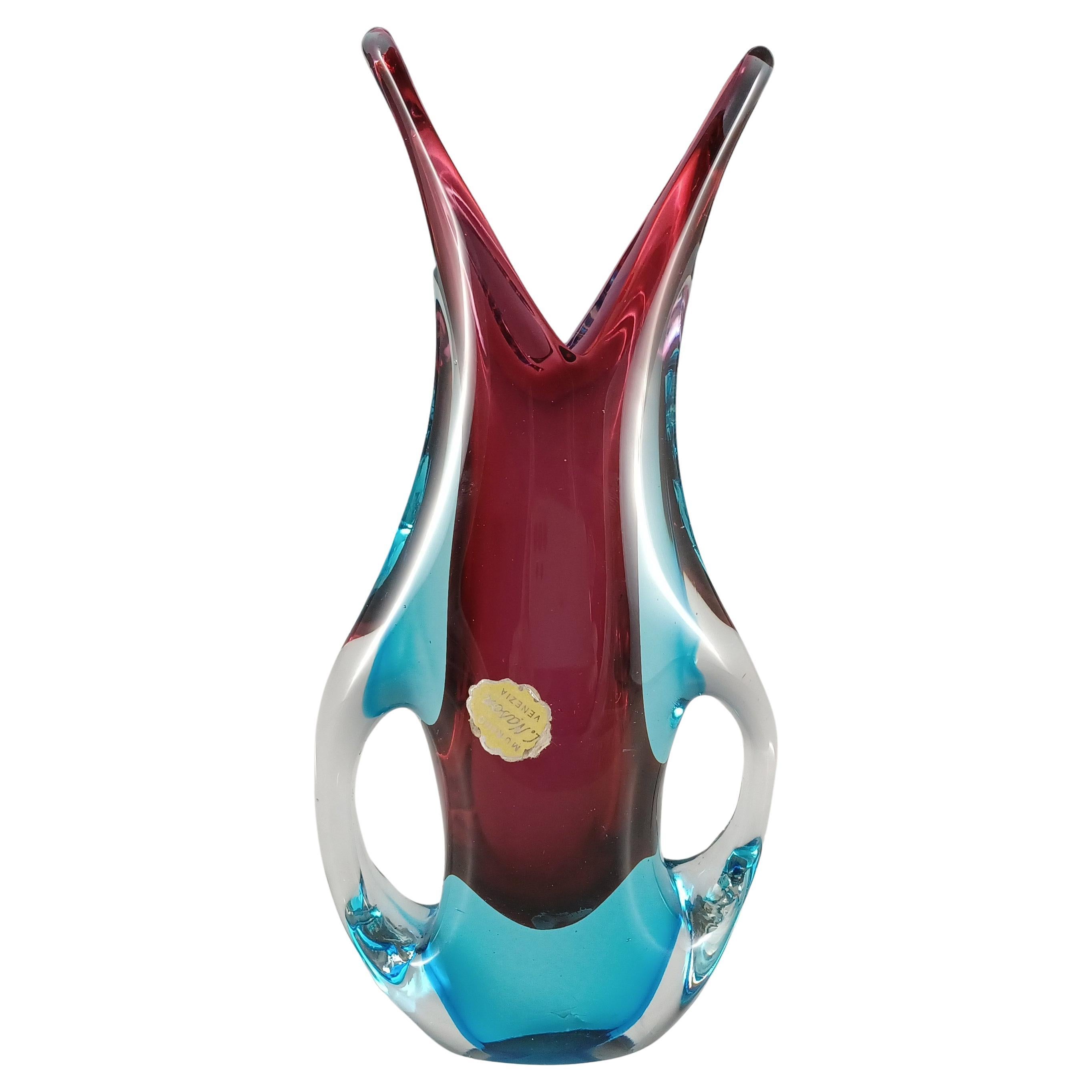 Murano / Venetian Purple and Blue Sommerso Glass Biomorphic Bowl For ...