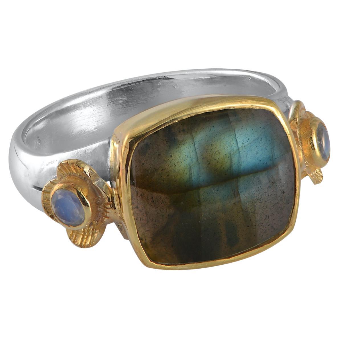 Labradorite and Pink Sapphire Ring For Sale at 1stDibs