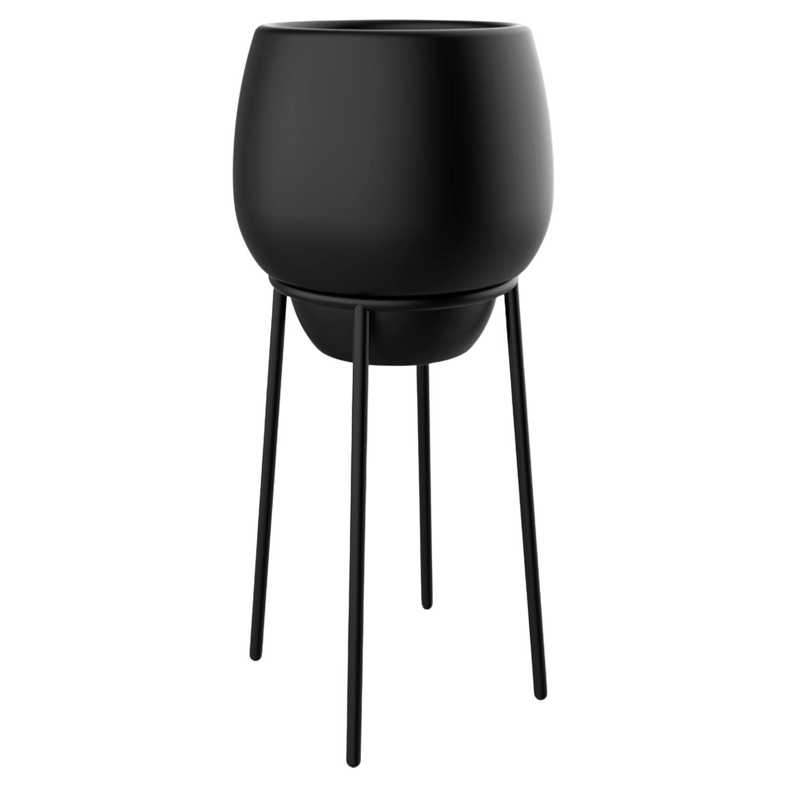 Slide Design Cubic Yo Pot on Wheels in Jet Black by Giulio Cappellini ...