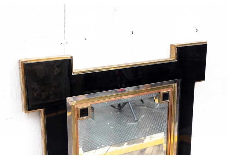 Lacquer And Mixed Metal Mirror By Alain Delon For Maison Jansen 1970’s ...