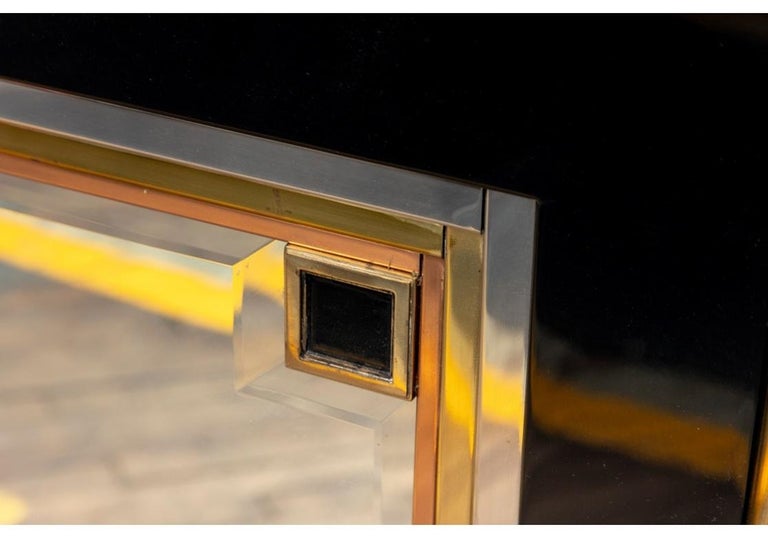 Lacquer And Mixed Metal Mirror By Alain Delon For Maison Jansen 1970’s ...