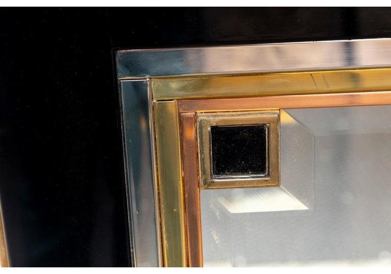 Lacquer And Mixed Metal Mirror By Alain Delon For Maison Jansen 1970’s ...