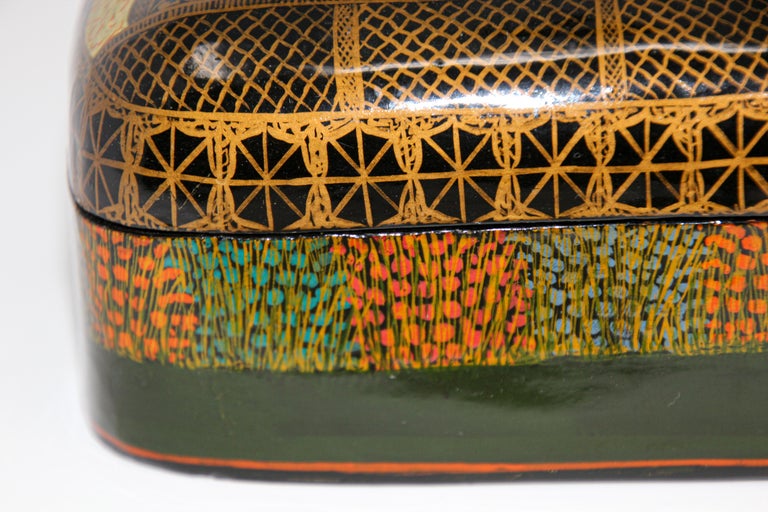 Lacquer Box Hand Painted with Mughals Maharajahs, Kashmir, India For ...