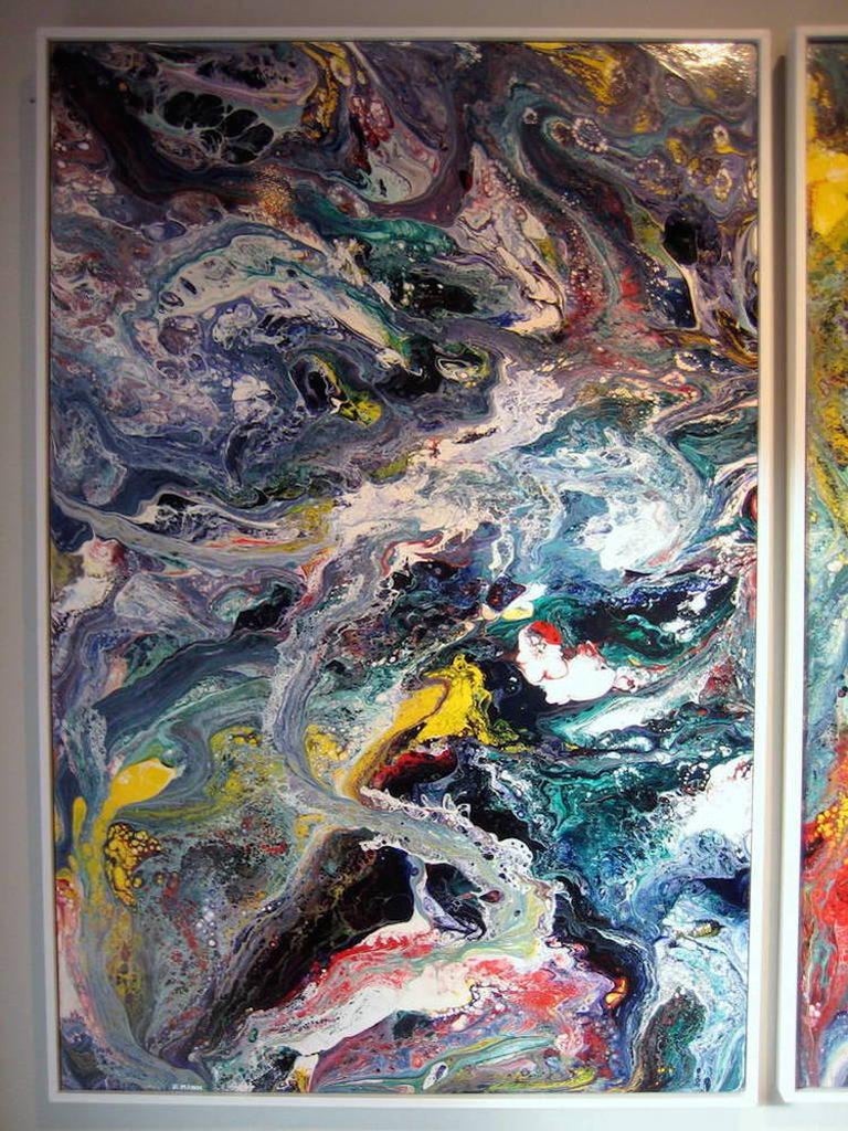 Lacquer on Panel Diptych by California Abstract Expressionist Richard ...