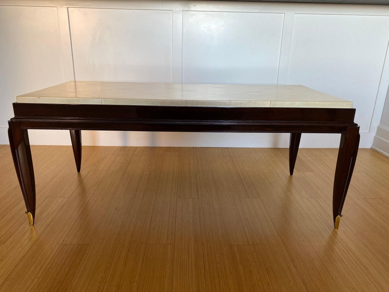 Lacquered and Parchment Coffee Table by Jean Pascaud For Sale at 1stDibs